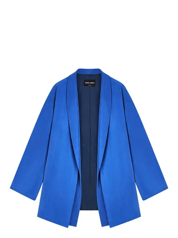 Giorgio Armani Washed Silk Single-breasted Jacket - Blue