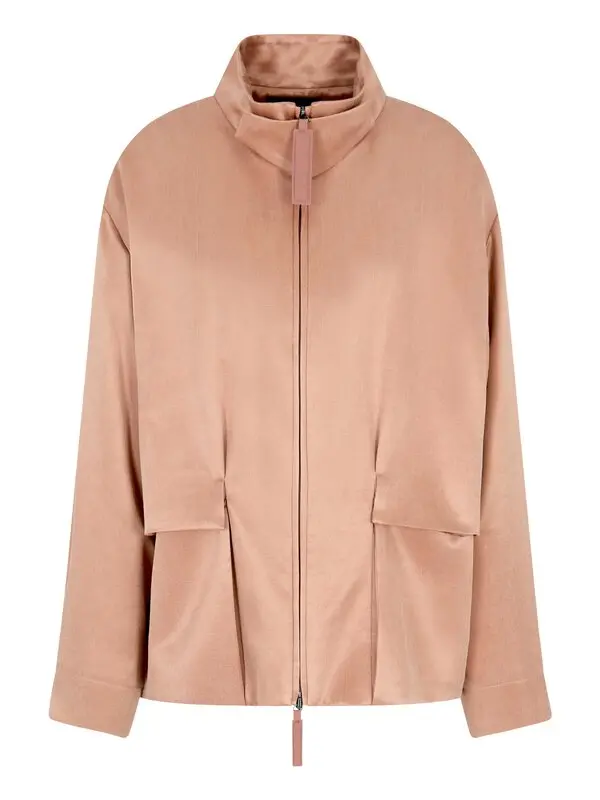 Giorgio Armani Viscose And Cupro Pea Coat - Pink