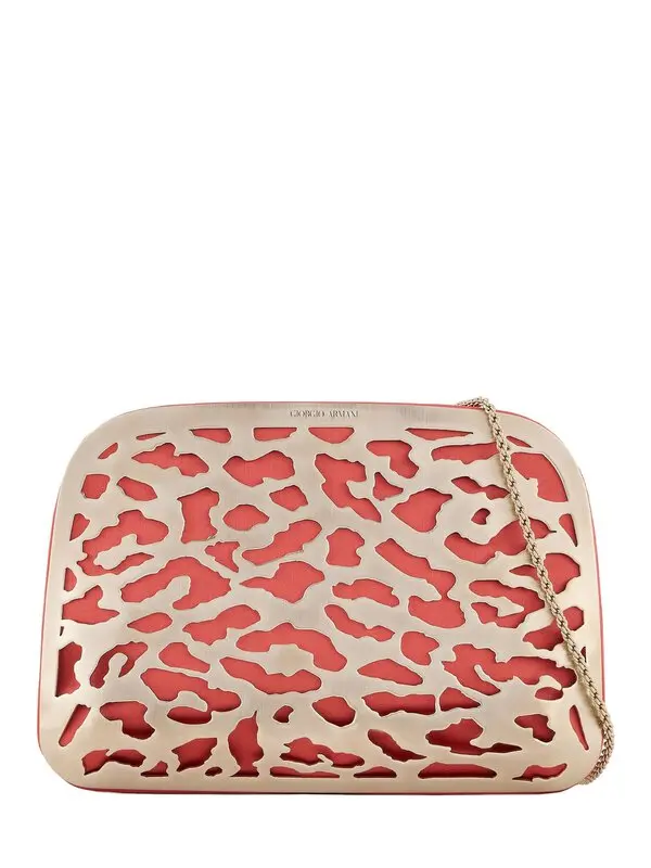 Giorgio Armani La Prima Satin And Metal Clutch - Orange