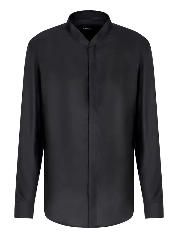 Giorgio Armani Silk Twill Shirt - Black