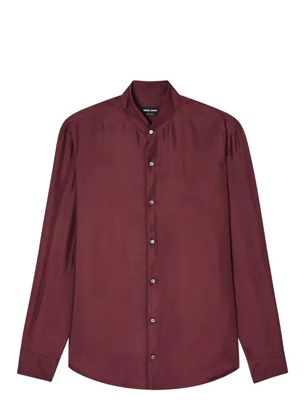 Giorgio Armani Silk Twill Shirt - Burgundy