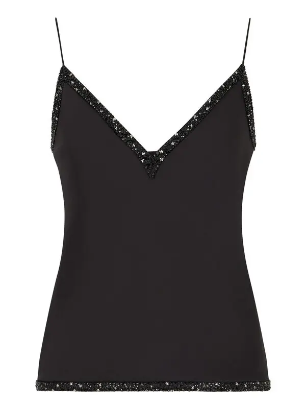 Giorgio Armani Silk Top With Embroidery - Patterned