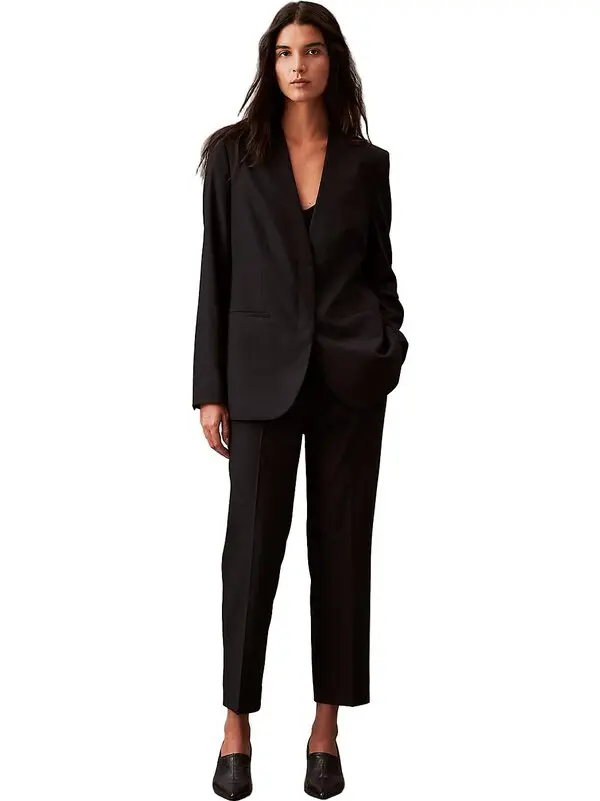 Calvin Klein Slim Fit Cropped Trousers - Black Beauty