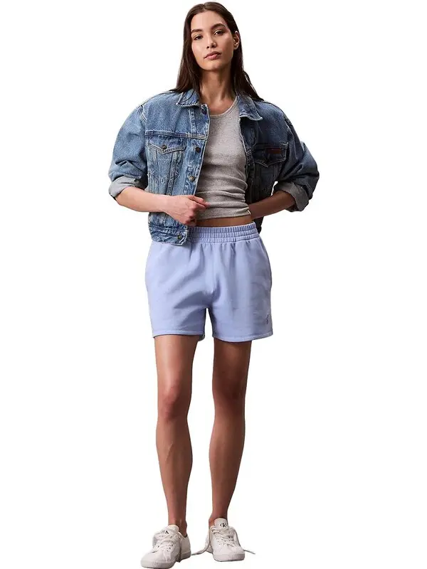 Calvin Klein Monogram Fleece Pull-on Shorts - Moderate Blue