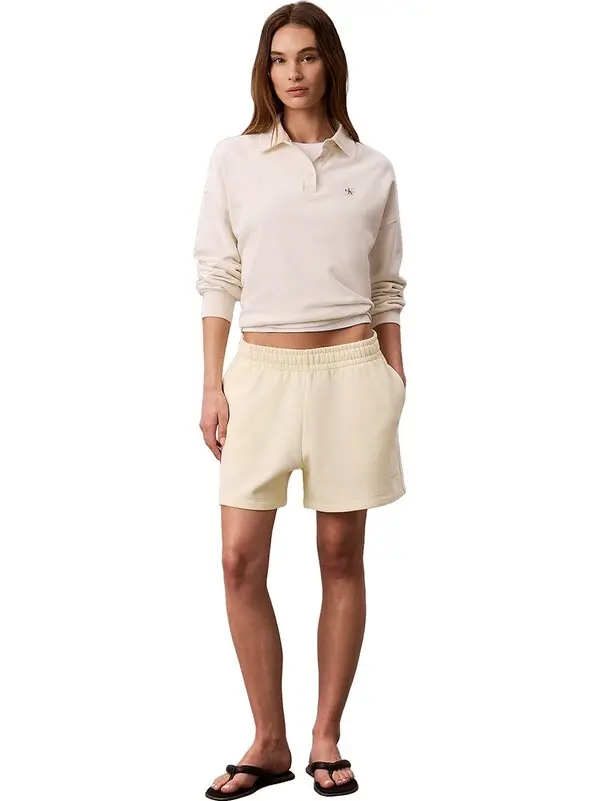 Calvin Klein Monogram Fleece Pull-on Shorts - Pear Sorbet