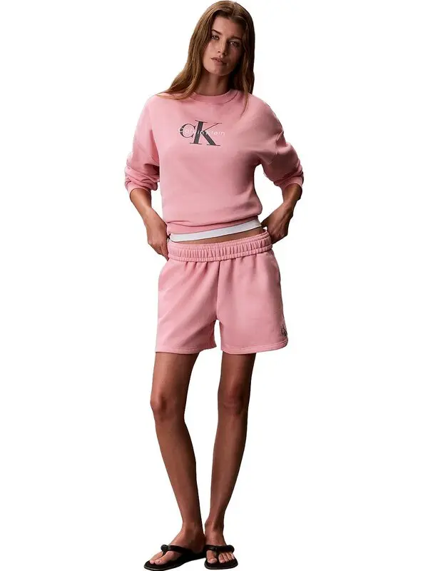 Calvin Klein Monogram Fleece Pull-on Shorts - Soft Berry