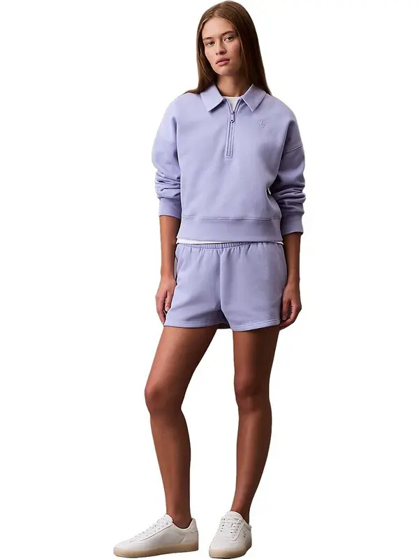 Calvin Klein Archive Logo Fleece Quarter Zip Sweatshirt - Sweet Lavender