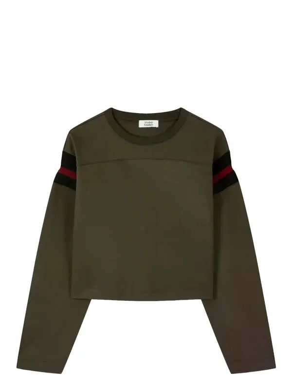 STUDIO TOMBOY Cropped Long-sleeve Top - Green