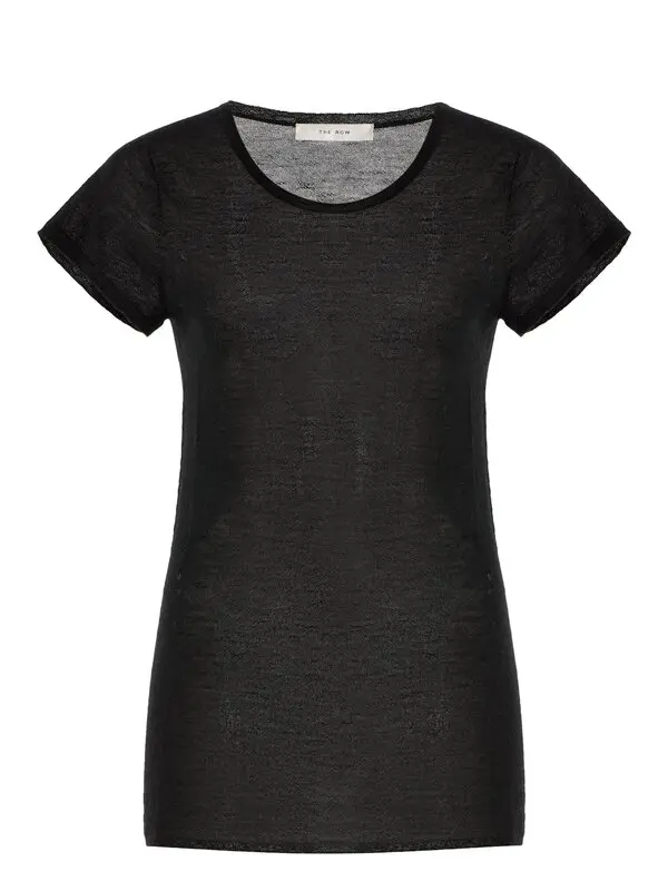 THE ROW Keyla Cashmere Tee - Black