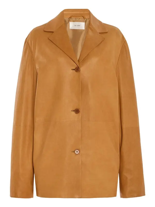 THE ROW Fabian Leather Jacket - Brown