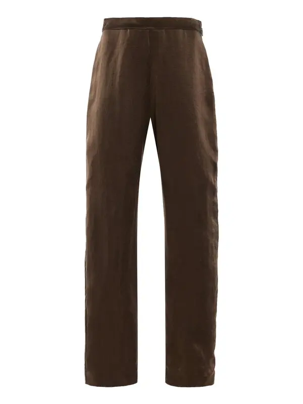THE ROW Miros Cupro Straight-leg Pants - Brown