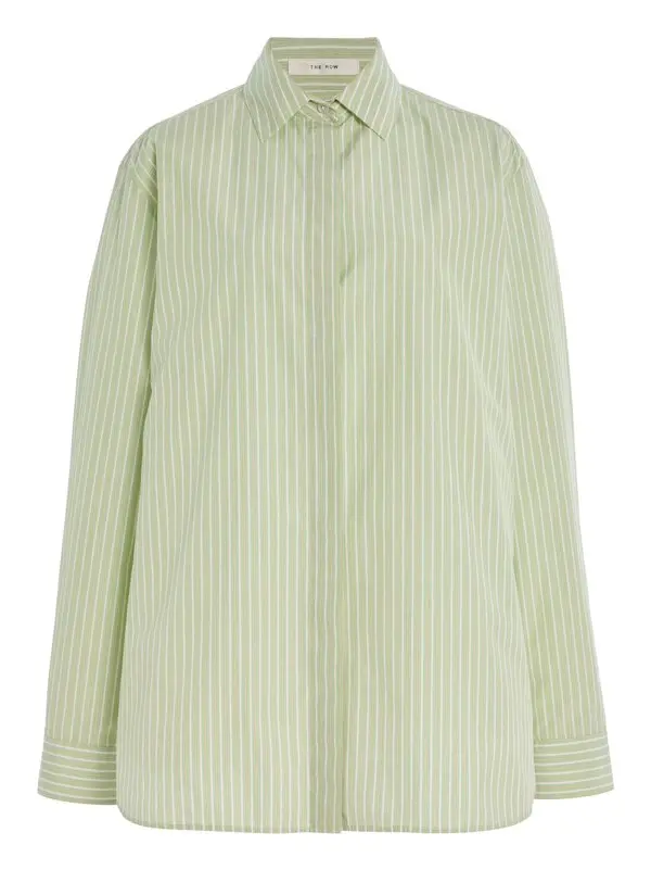 THE ROW Vanda Cotton Poplin Shirt - Green