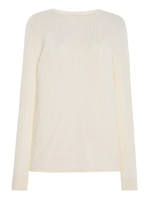 THE ROW Keya Ribbed-knit Top - Ivory