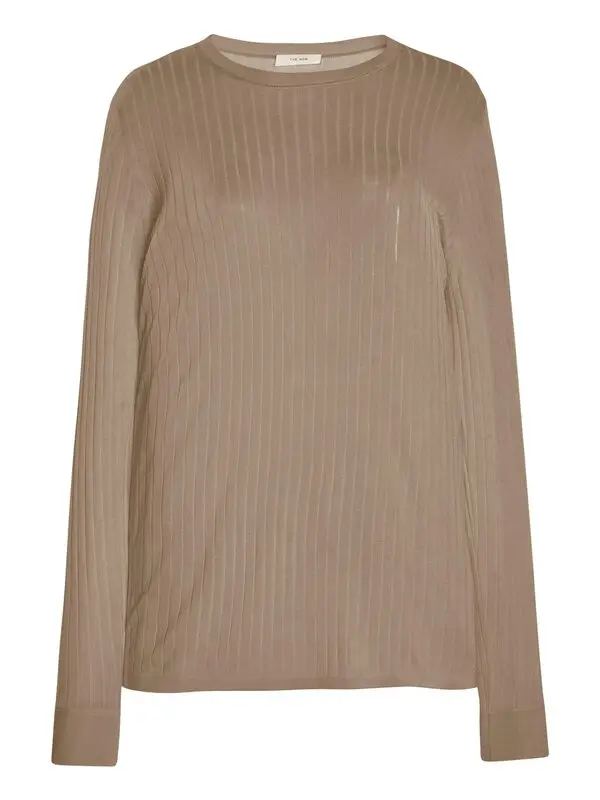 THE ROW Keya Ribbed-knit Top - Tan