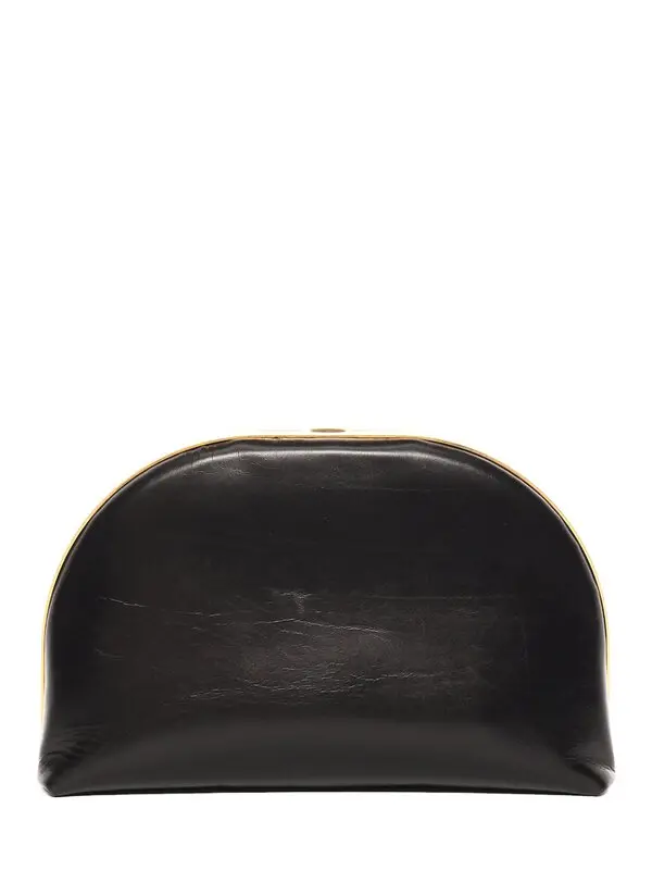 THE ROW Sylvia Leather Clutch - Black