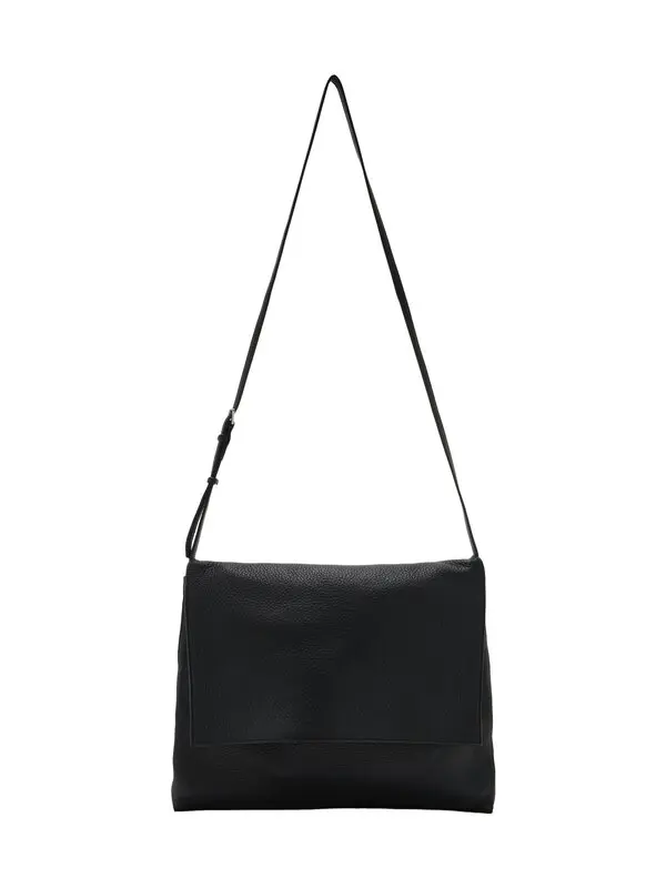 THE ROW Nan Leather Messenger Bag - Black