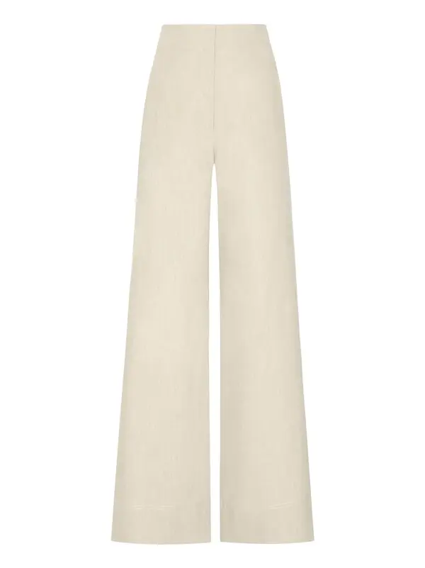 ANDRES OTALORA El Sol Mid-rise Wide-leg Linen Pants - Ivory