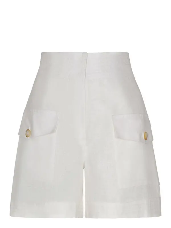 ANDRES OTALORA Deseos Linen Cargo Shorts - Off-white