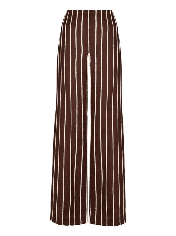 ANDRES OTALORA Tuyo Linen Wide-leg Pants - Brown