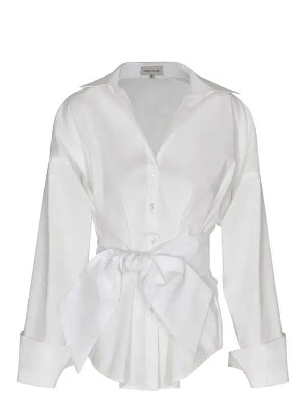 ANDRES OTALORA Ese Momento Bow-detailed Shirt - Off-white