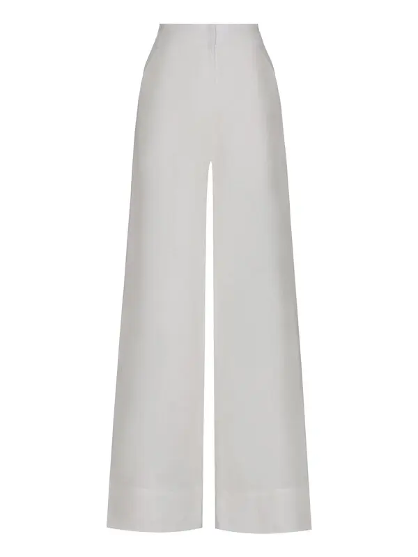 ANDRES OTALORA Santos High-rise Wide-leg Linen Pants - Off-white