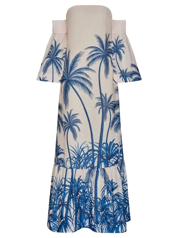 ANDRES OTALORA De Isla Linen Maxi Dress - Blue