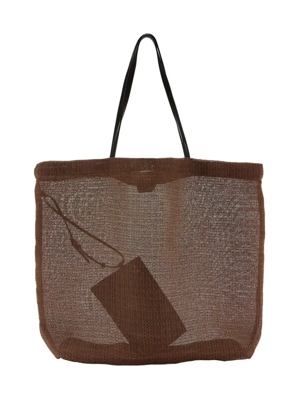 THE ROW Barn Oversized Woven Tote Bag - Brown