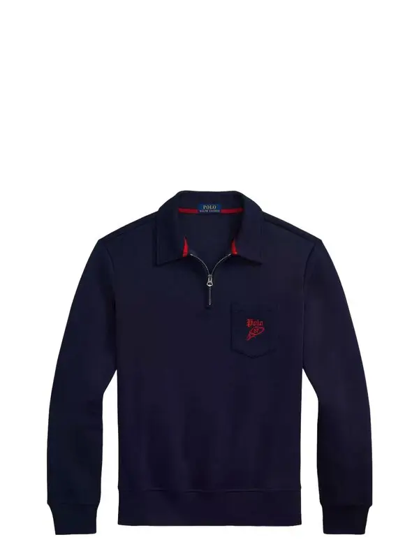 Polo Ralph Lauren Mesh Collared Sweatshirt - Blue