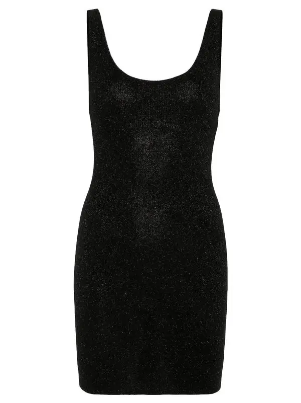 MC2 SAINT BARTH Lurex-knit Mini Dress - Black