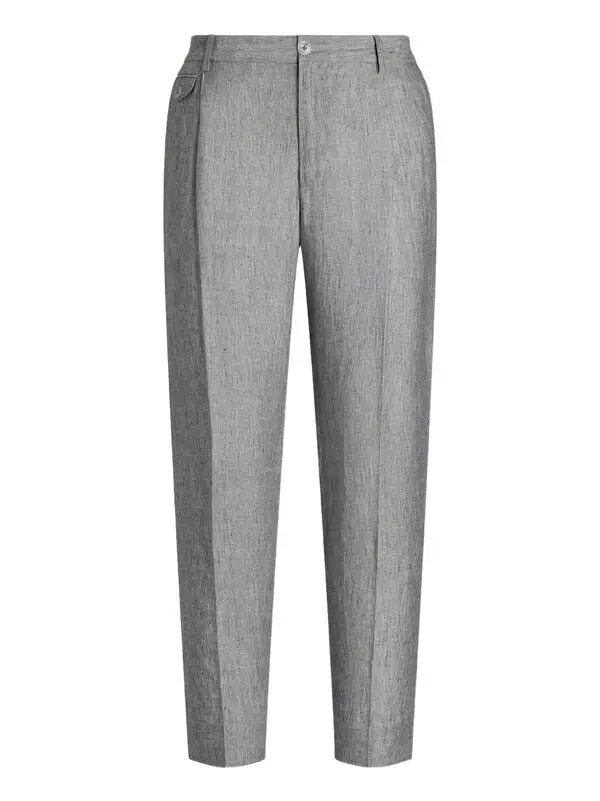 Dolce & Gabbana Linen Tailored Trousers - Grey