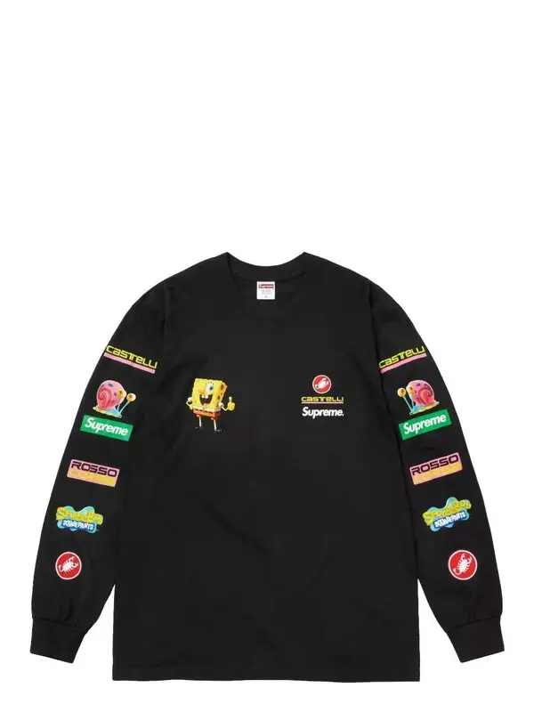 Supreme X Spongebob X Castelli Racing Long-sleeves T-shirt - Black