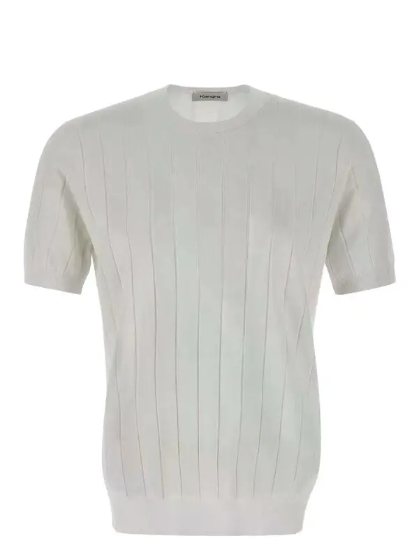 KANGRA Ribbed Short-sleeve T-shirt - White