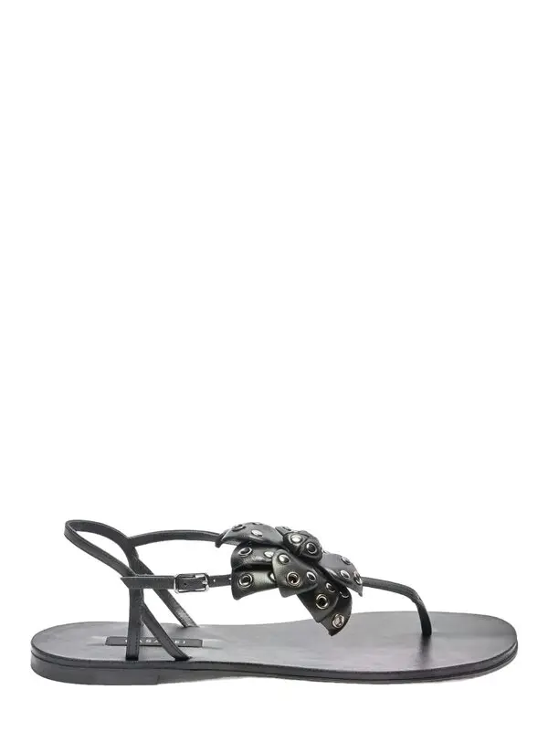 Casadei Stud-embellished Flat Sandals - Black