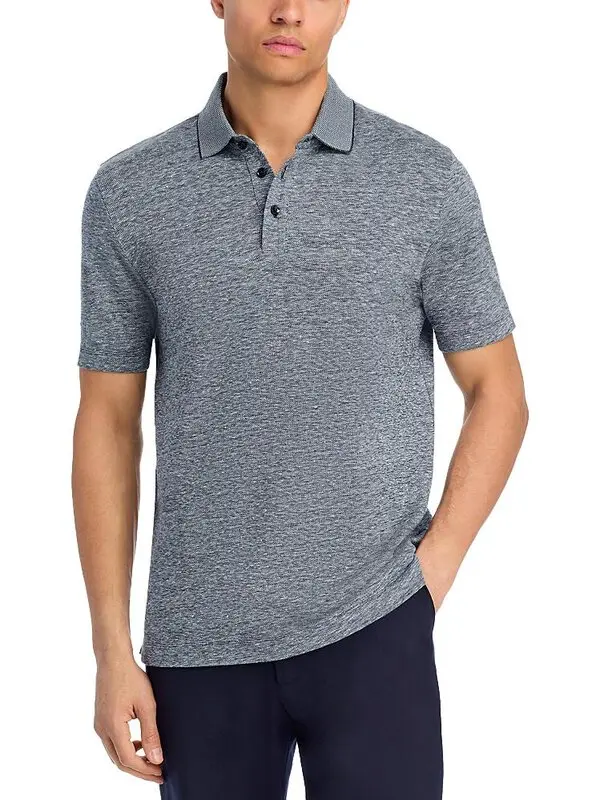BOSS Short Sleeve Heathered Polo Shirt - Dark Blue