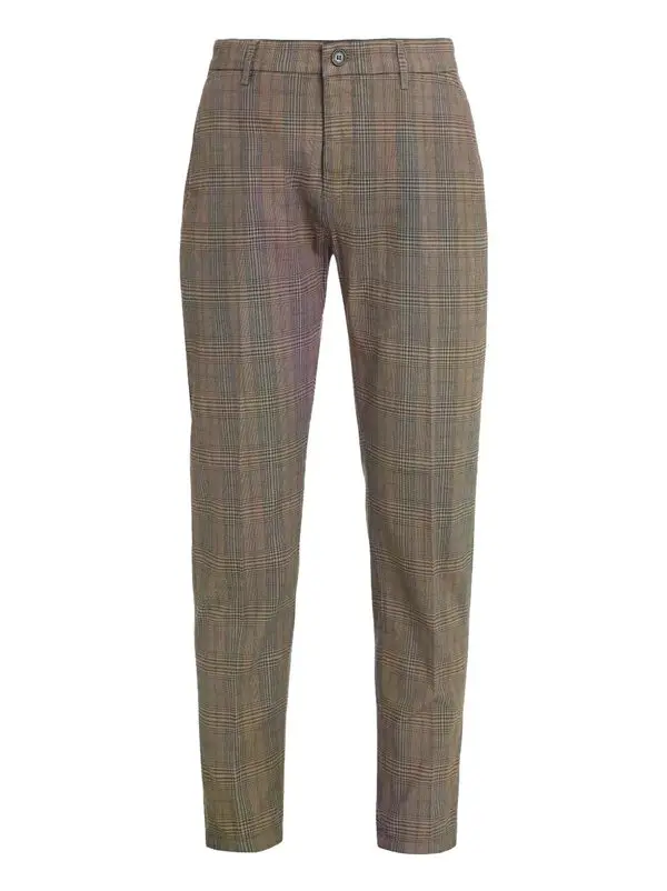 DEPARTMENT 5 Checked Tailored Trousers - Brown