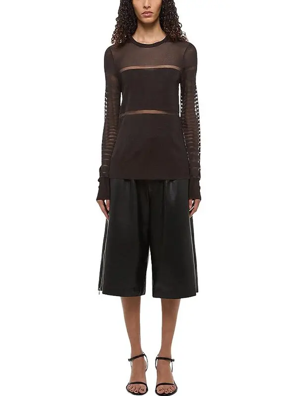 Helmut Lang Shadow Striped Long Sweater - Espresso