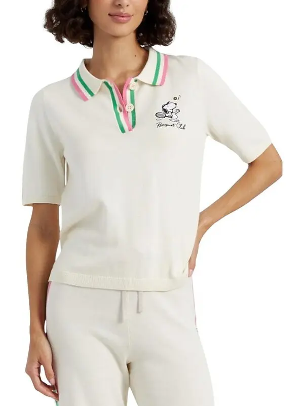 Chinti & Parker Cotton Peanuts Racquet Club Polo - Cream