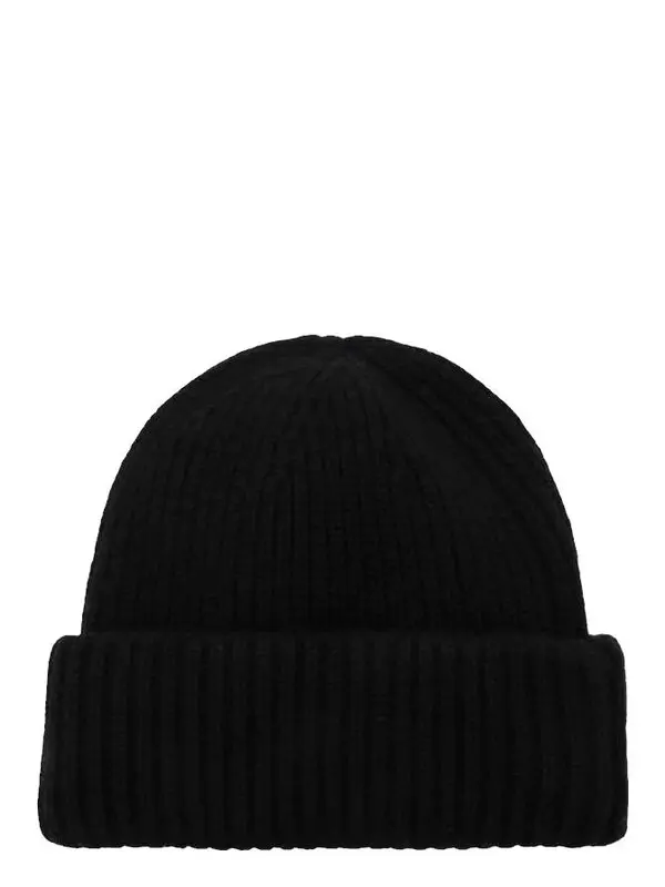 Soft Goat Knitted Cashmere Beanie - Black