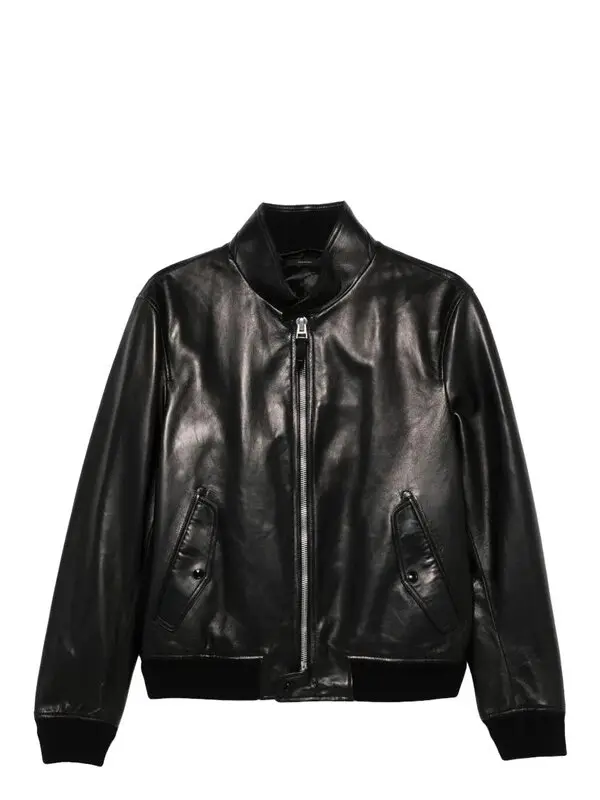 TOM FORD Harrington Leather Bomber Jacket - Black