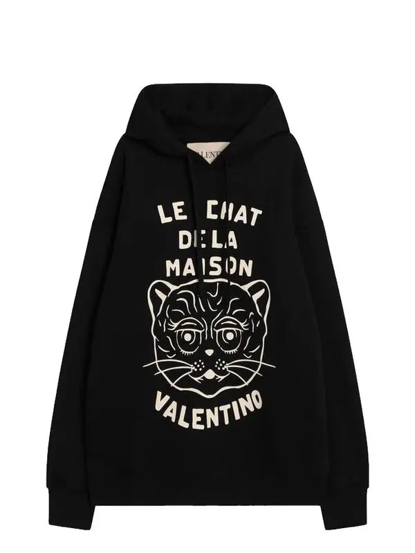 Valentino Garavani Sweatshirt With Le Chat De La Maison Patch - Black