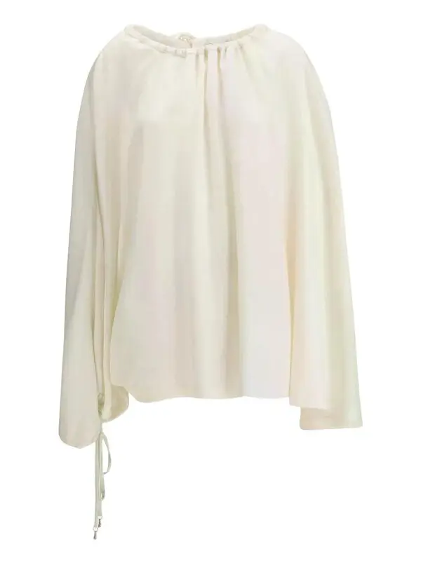 Gabriela Hearst Wilmer Drawstring-detail Draped Blouse - Ivr Ivory