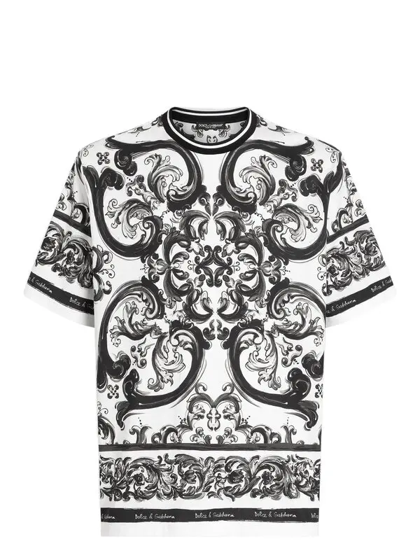 Dolce & Gabbana Majolica-print Short-sleeved T-shirt - Multicolor