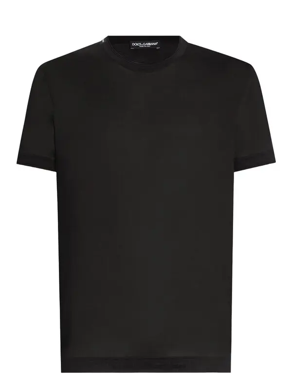 Dolce & Gabbana T-shirt In Melange Jersey - Black