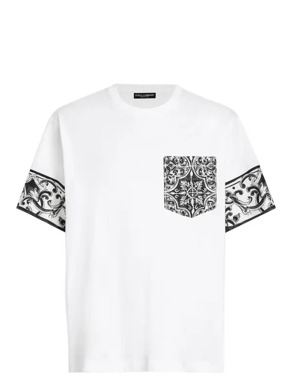 Dolce & Gabbana Short-sleeved T-shirt With Majolica Print - White