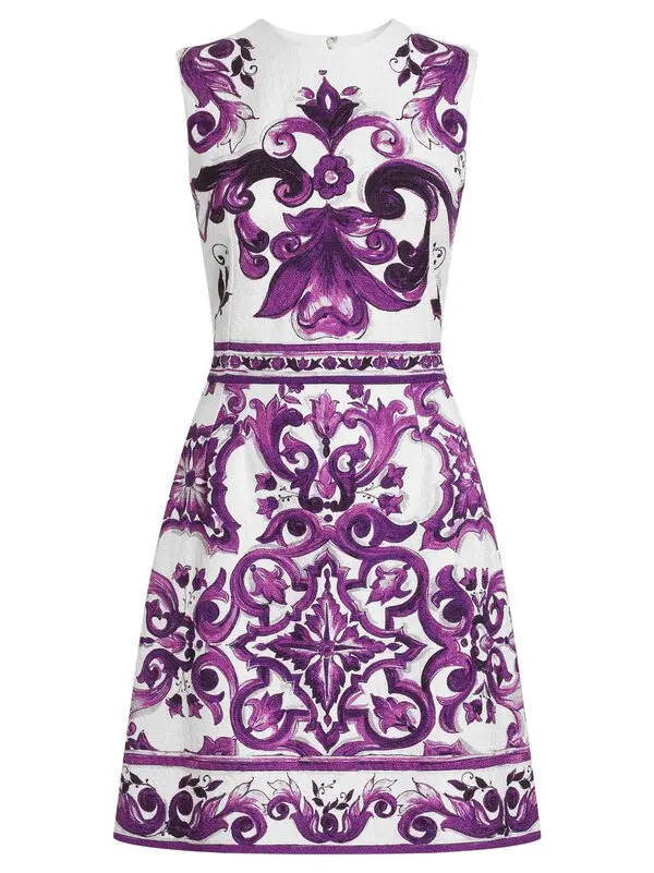 Dolce & Gabbana Majolica-print Sleeveless Dress - Multicolor