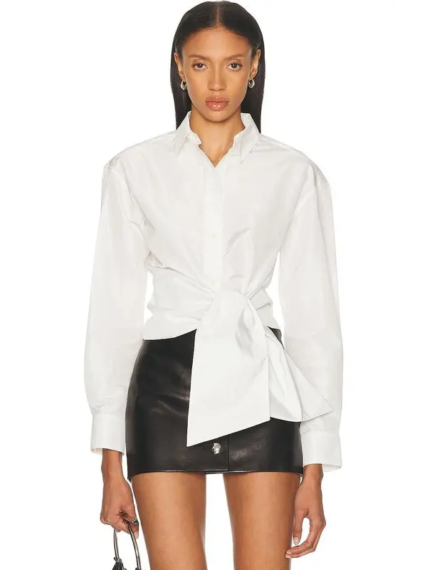 Givenchy Wrap Bow Long Sleeve Top - Off White