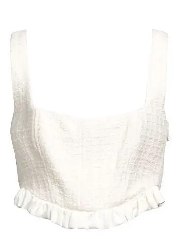 Pinko Top Cream Cotton Blend - White