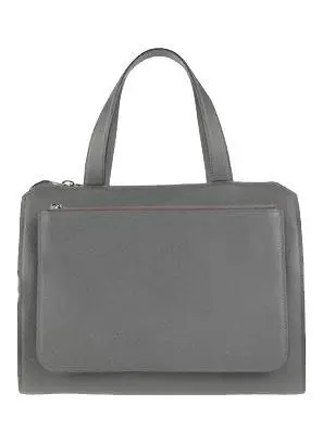 VALEXTRA Lead Leather And Shearling Tote - Grey