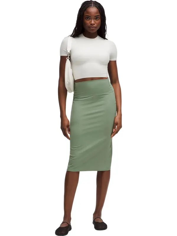 Lululemon Nulu Slim-fit High-rise Midi Skirt - Desert Green