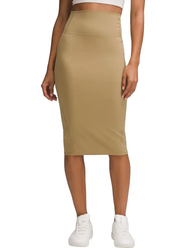 Lululemon Nulu Slim-fit High-rise Midi Skirt - Filbert Tan